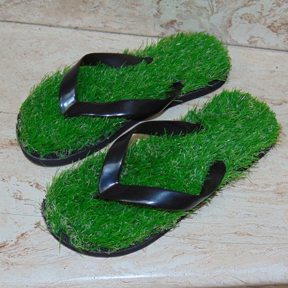 unbranded | Shoes | Astro Turf Artificial Grass Foot Flip Flop Black ...